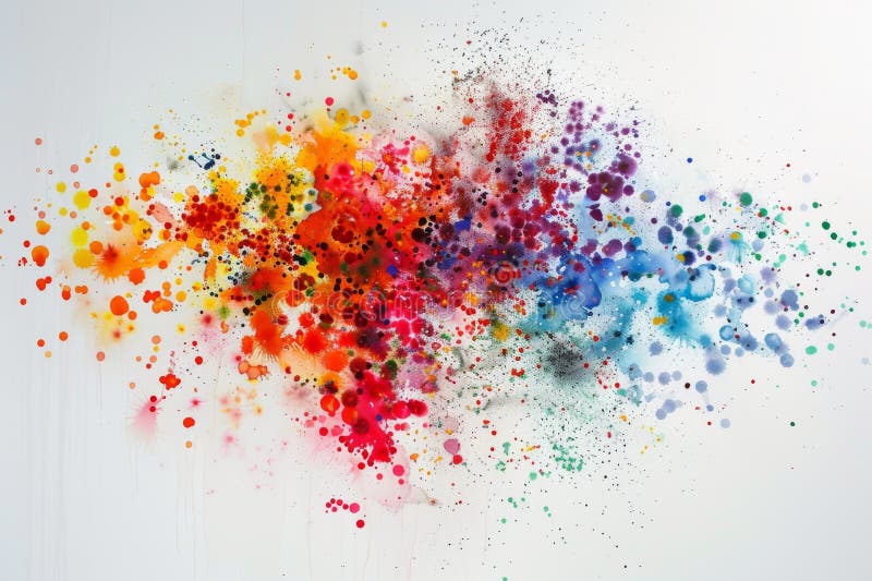 A Colorful Explosion of Paint Splatters Stock Illustration ...