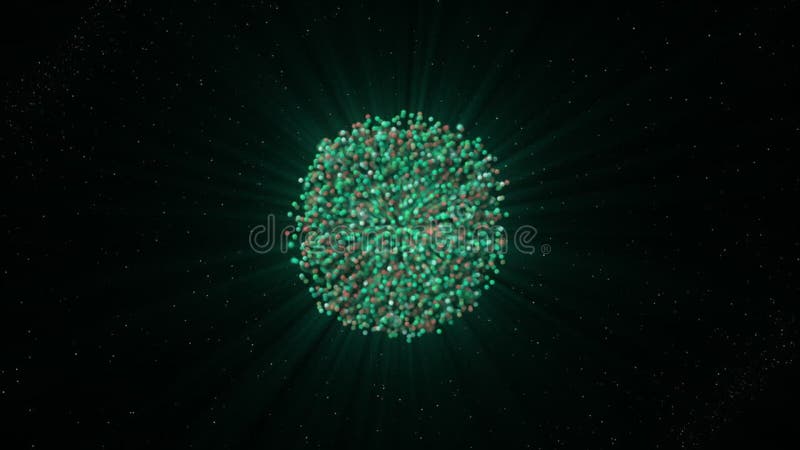 Colorful Explosion of Particles Forming Bright Object. Motion. Cosmic ...