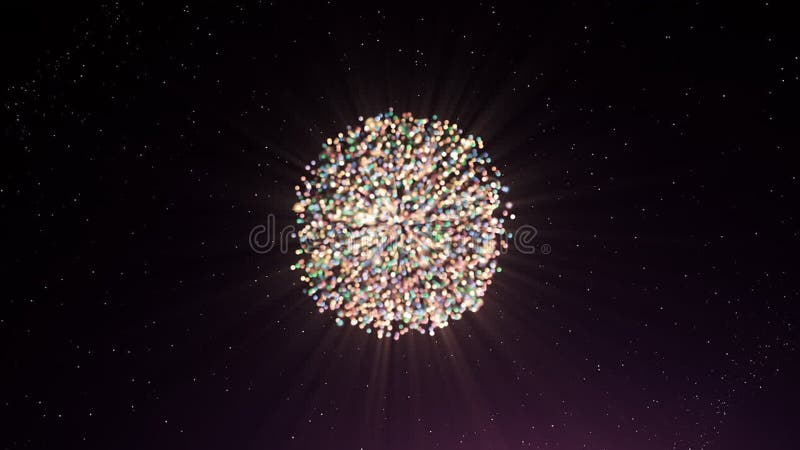 Colorful Explosion of Particles Forming Bright Object. Motion. Cosmic ...