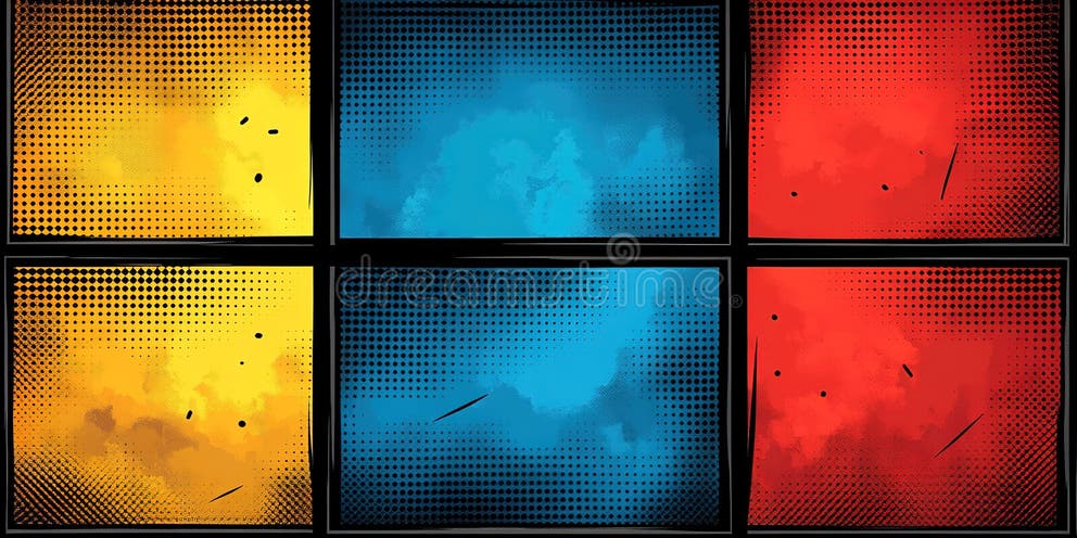 Colorful Explosion Patterns in a Comic Book Style Create a Dynamic ...