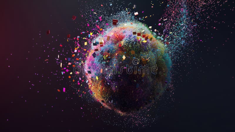 Colorful Explosion of a Planet AIG535 Stock Photo - Image of modern ...