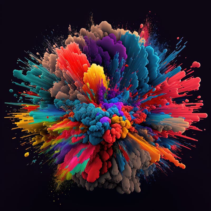 Explosion of Powder. Flying in Different Directions Powder for Design ...