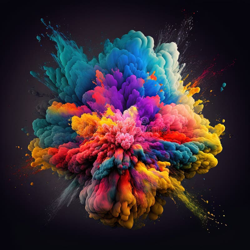 Explosion of Powder. Flying in Different Directions Powder for Design ...