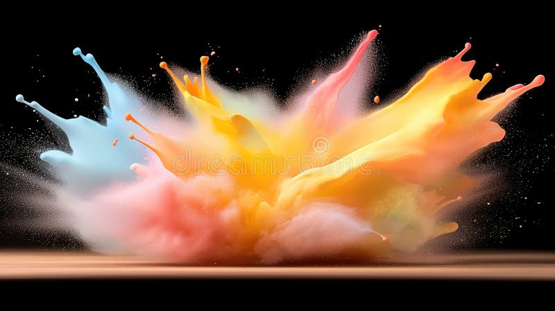 Colorful Explosion of Powder, Vibrant Abstract Display of Dynamic ...