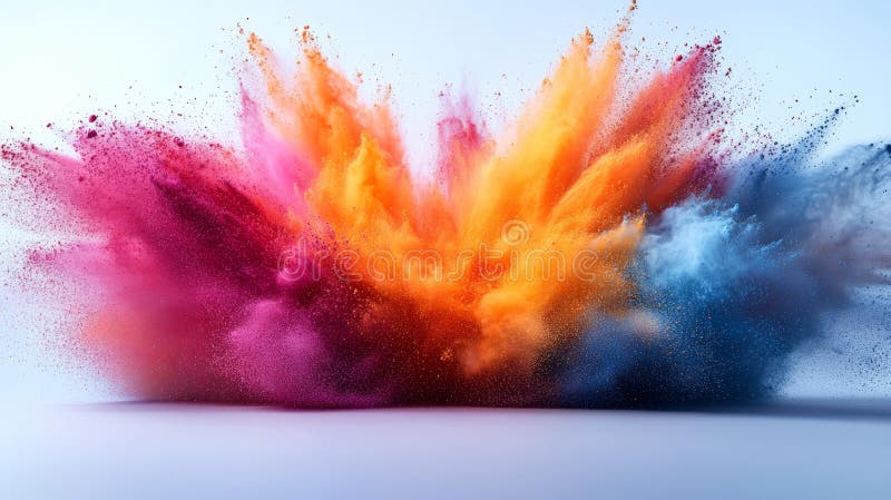 Colorful Explosion of Powdered Paint Generative AI Stock Illustration ...
