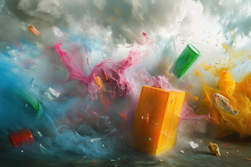 Colorful Explosion of Powders and Debris Creates Dynamic Splashes in a ...