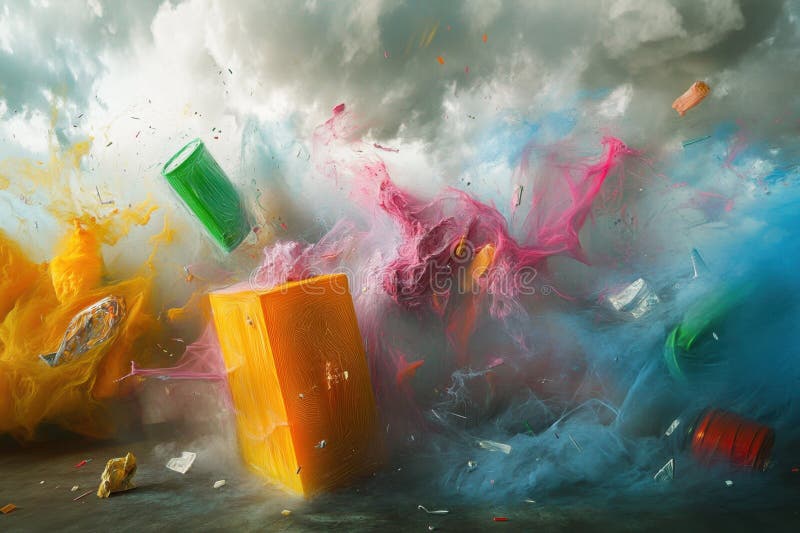Colorful Explosion of Powders and Debris Creates Dynamic Splashes in a ...