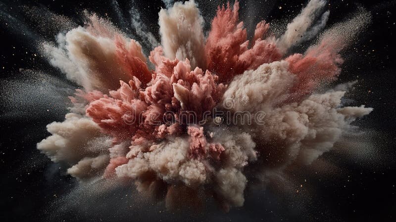 Colorful Explosion of Smoke and Dust Against a Dark Background ...