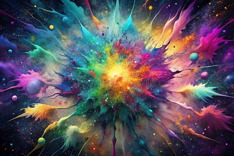 Colorful Explosion in Space Stock Illustration - Illustration of ...