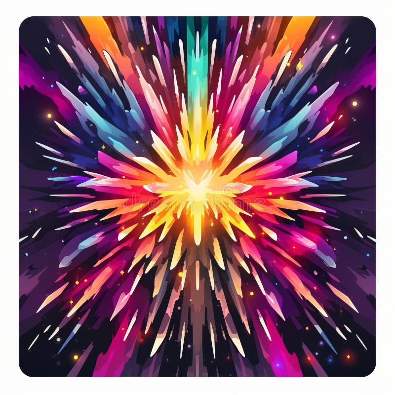 A Colorful Explosion with a Star in the Middle Stock Illustration ...
