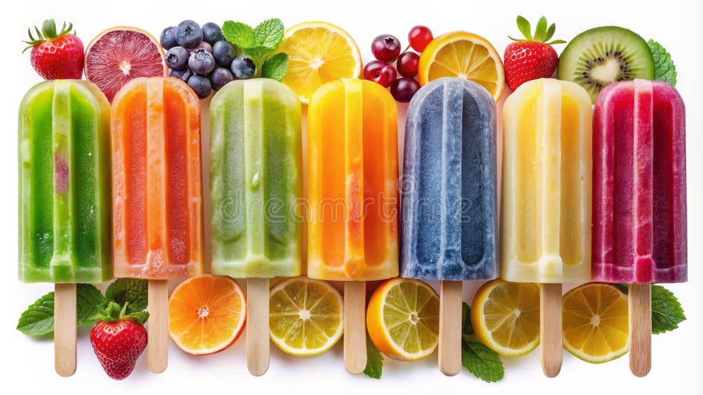 A Colorful Explosion of Summer Delightful Ice Popsicles in a Vibrant ...