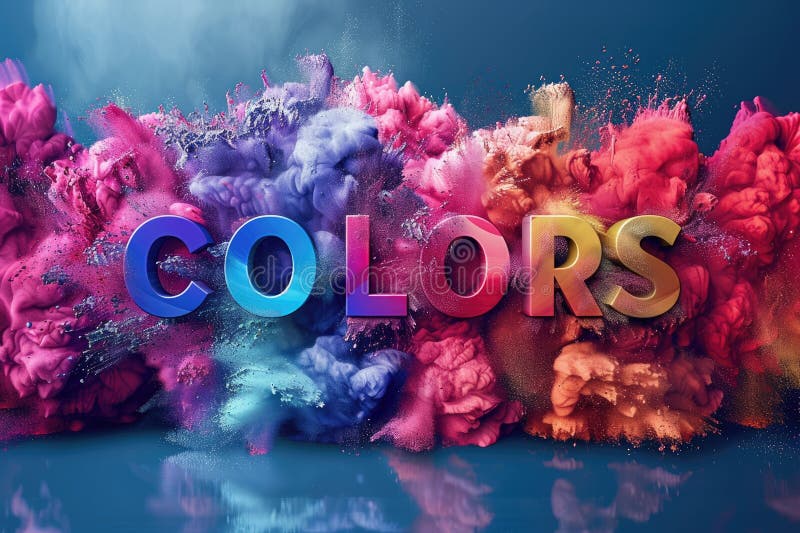 Colorful Explosion of Vibrant Colors, Text COLORS Stock Illustration ...