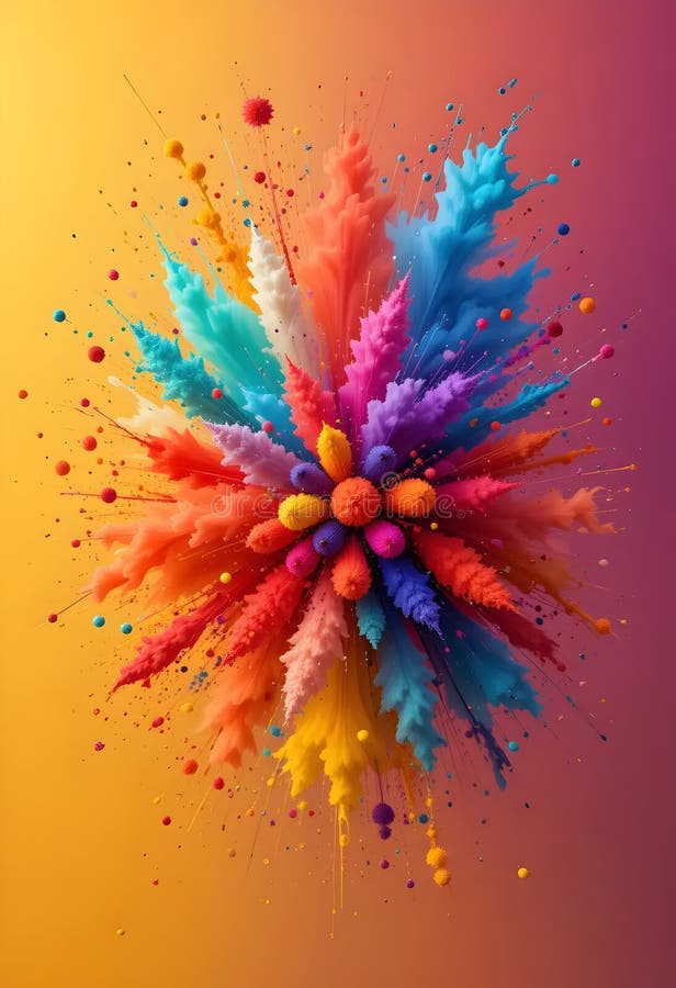 A Colorful Explosion of Vibrant Paint is Bursting Outward Stock ...