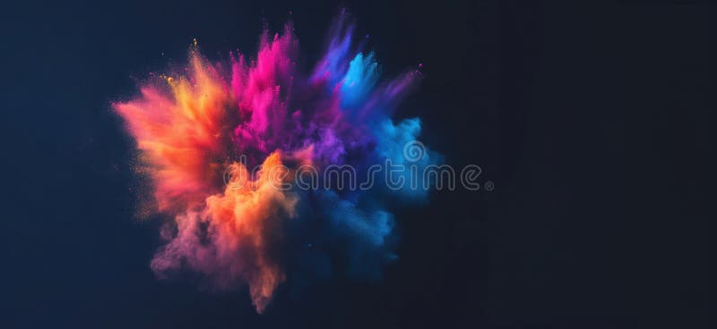 Colorful Explosion of Vibrant Powder Against Dark Background for ...