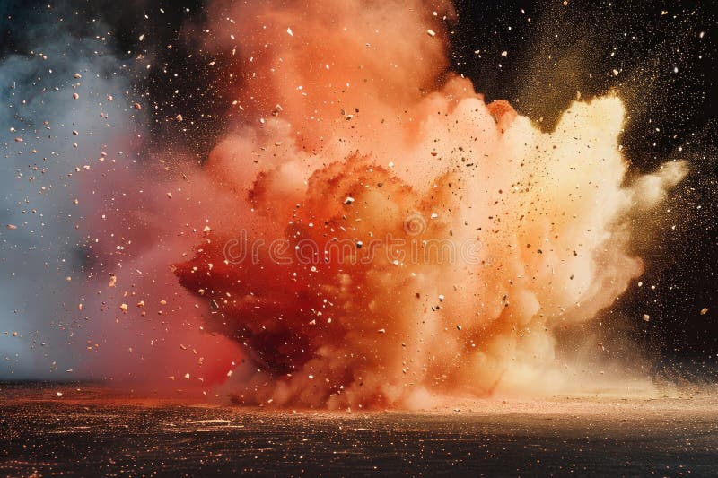 Colorful Explosion of Vibrant Powder with Multicolor Dust and Smoke ...