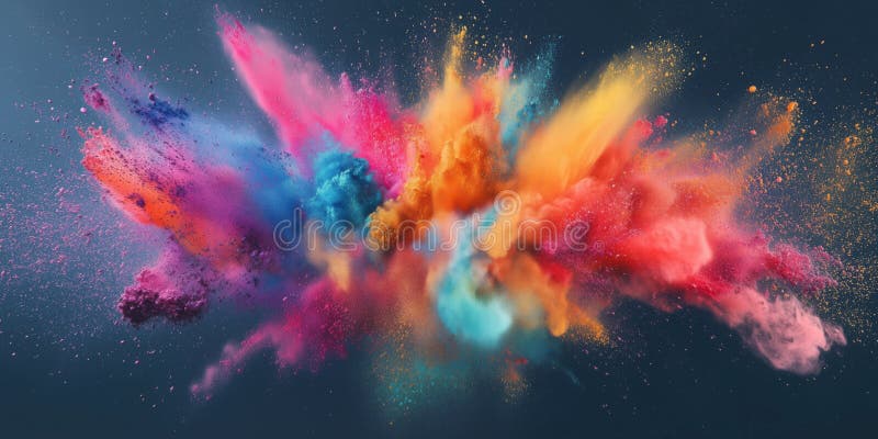 Colorful Explosion of Vibrant Powder Pigments Creating Dynamic Abstract ...