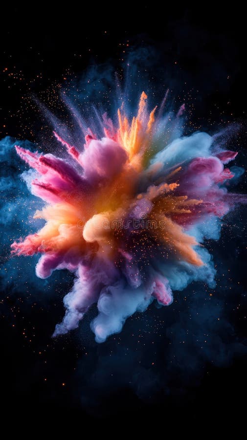 Colorful Explosion of Vibrant Smoke and Particles Creating Stunning ...