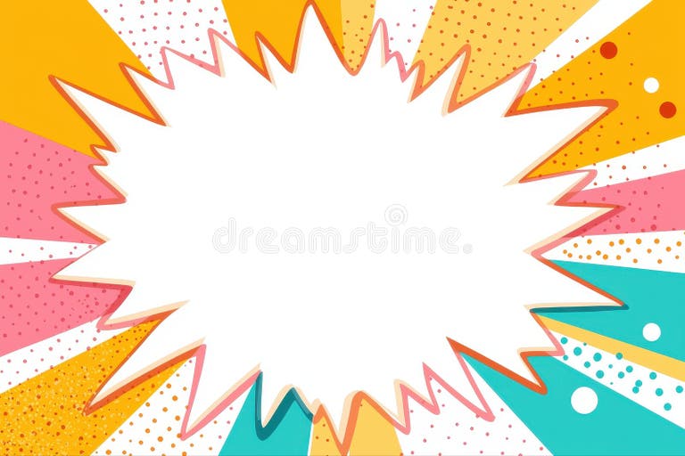 Colorful Explosion on White Background with Comic Pop Art Retro ...