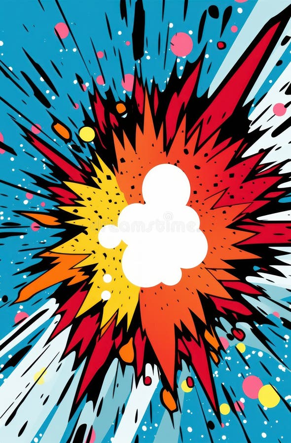 A Colorful Explosion with a White Circle Stock Illustration ...