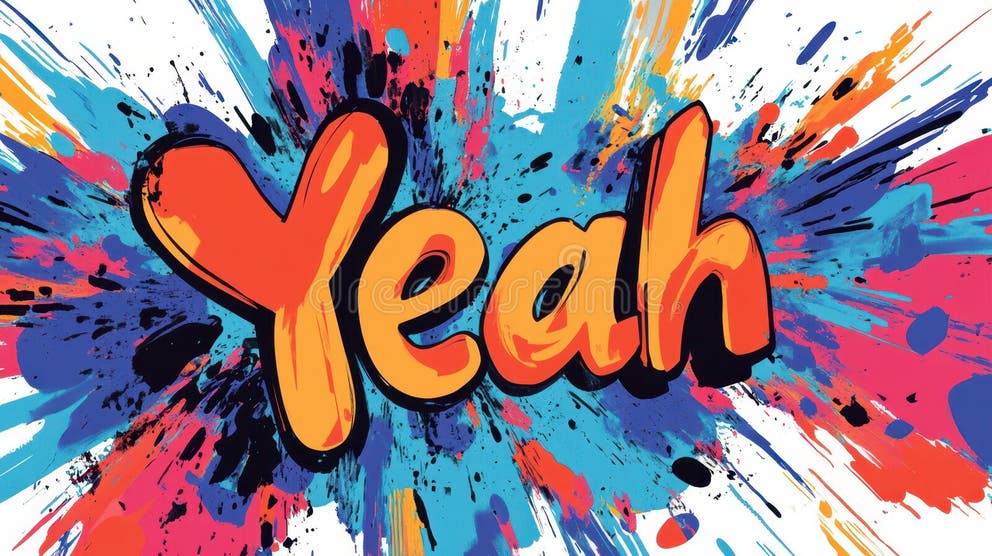 Colorful Explosion with Yeah in Comic Style Stock Illustration ...