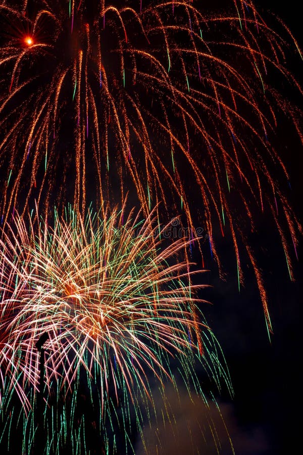 Colorful Explosions in the Night Sky Stock Image - Image of wallpaper ...