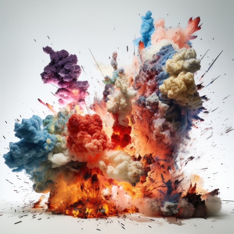 Colorful Explosions on White Background. Stock Illustration ...