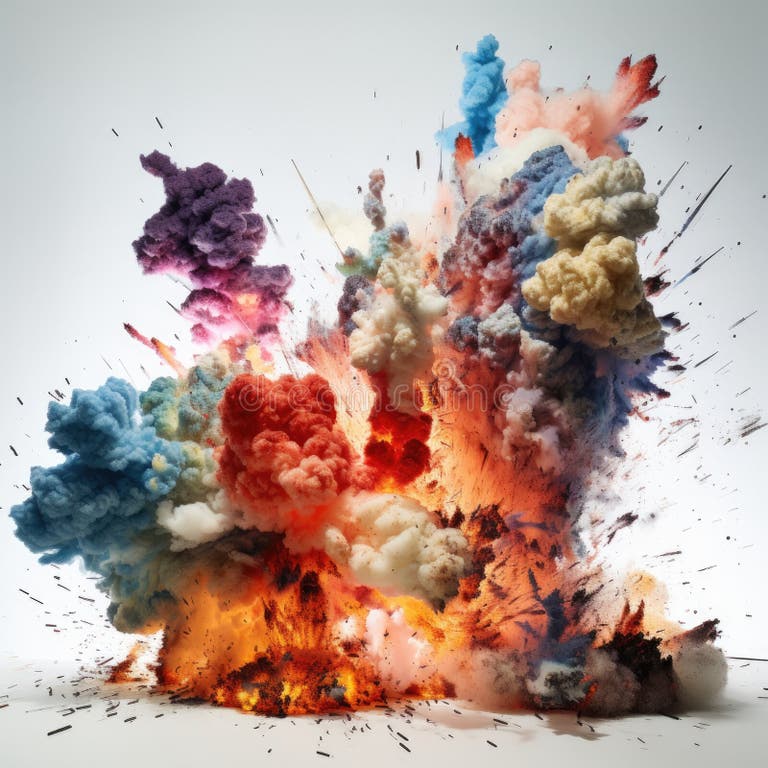 Colorful Explosions on White Background. Stock Illustration ...