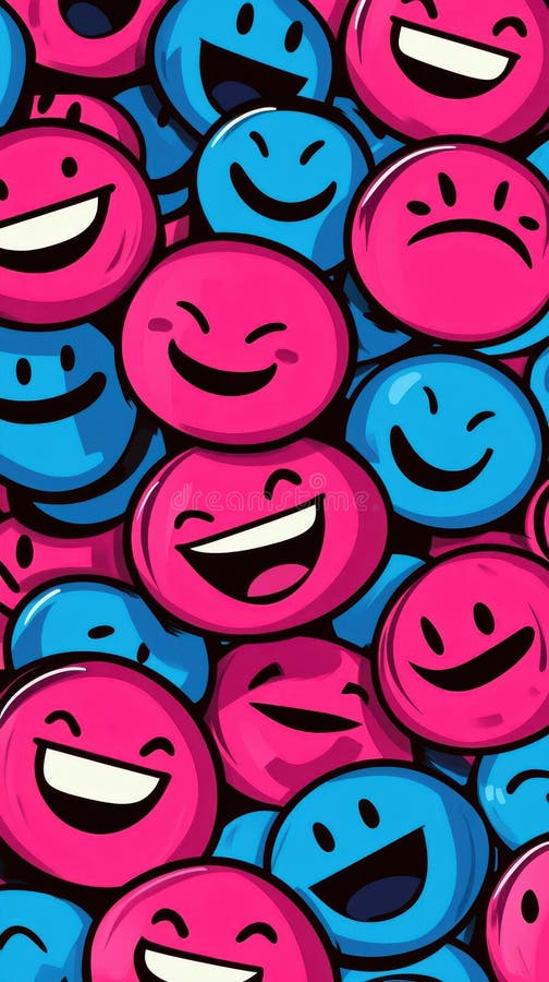 Colorful Expression of Emotions with Smiling and Frowning Faces - Fun ...
