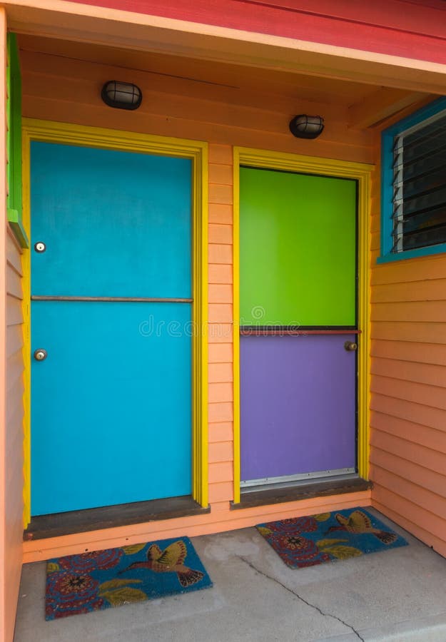 Colorful exterior doors stock image. Image of deco, colors - 191232727