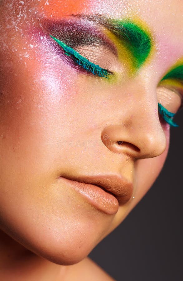Colorful eye makeup stock photo. Image of colored, sensual - 17675380