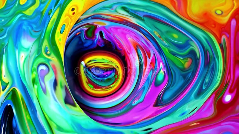 Swirling Psychedelic Colorful Eye Opening and Closing with a Skull ...