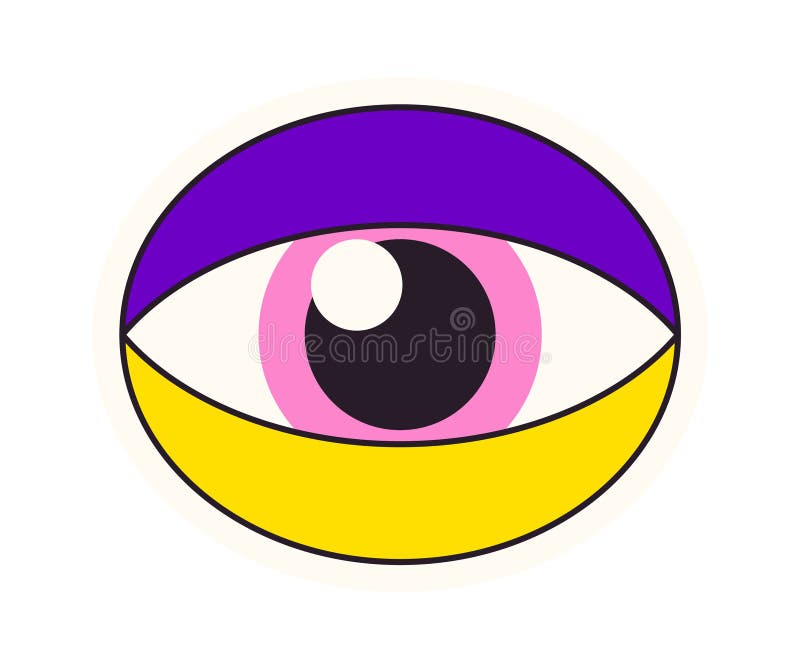 Colorful Eye Pop Art Sticker Stock Illustration - Illustration of ...