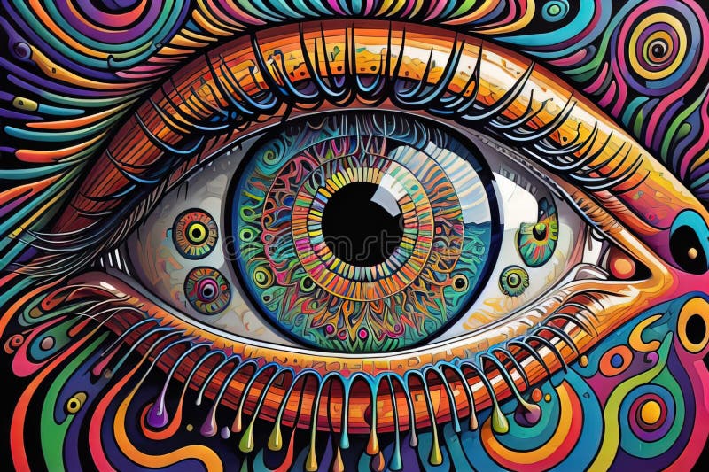 Colorful Eye. Psychedelic Background. Vector Illustration Stock Illustration - Illustration of ...