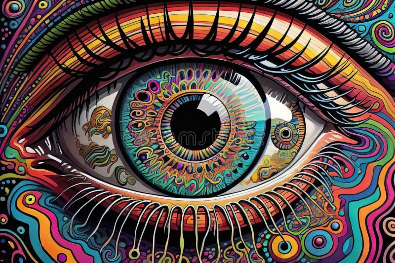 Colorful Eye. Psychedelic Background. Vector Illustration Stock ...