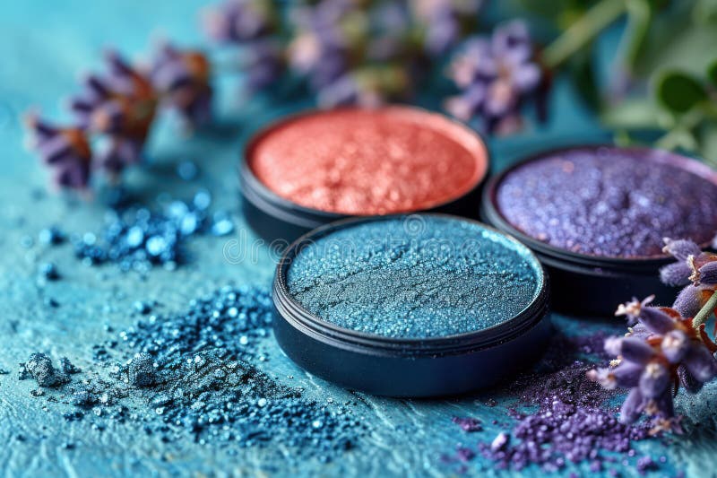 Colorful Eye Shadow Palette Extreme Closeup. Generative AI Stock ...