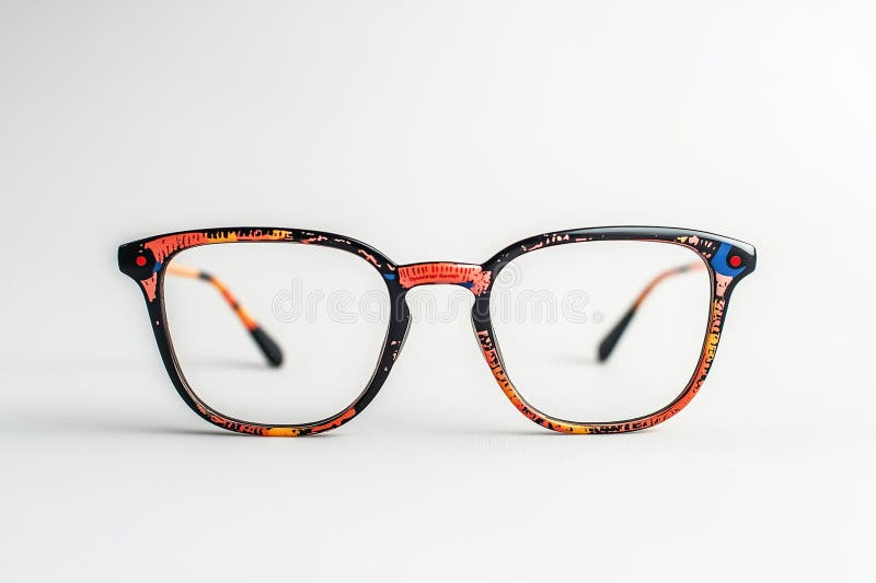 Colorful Eyeglasses Resting on a White Surface Stock Photo - Image of ...