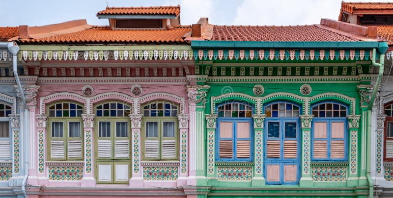 Colorful Façade of an Asian Building Stock Photo - Image of building ...