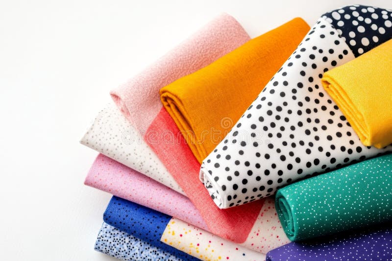Colorful Fabric Collection Stack Vibrant Textiles Assorted Patterns ...