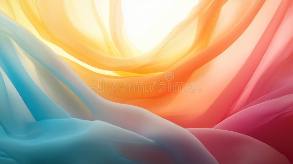 Colorful Fabric Drape with Pastel Ombre Gradient Stock Illustration ...