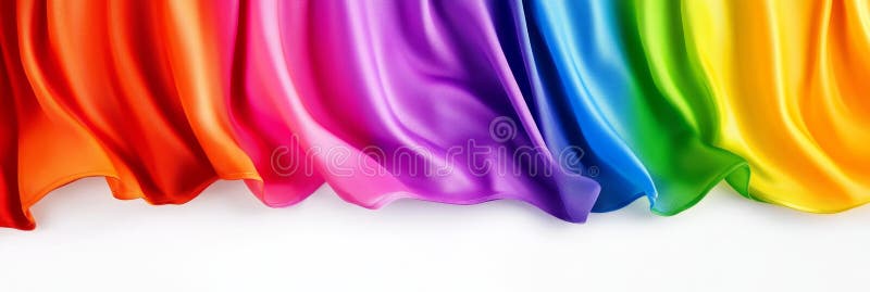 Colorful Fabric Drape Vibrant Rainbow Fabric Smooth Texture Flowing ...