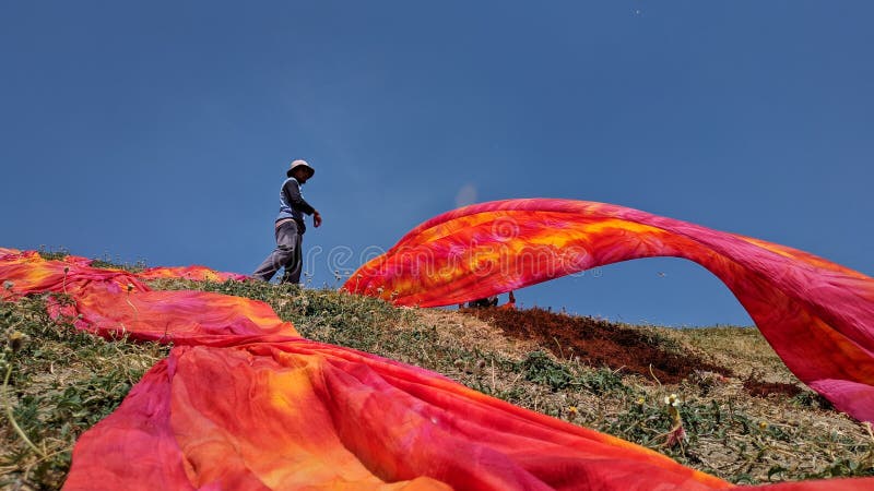 Colorful Fabric Drying after Traditional Dye Process Editorial Stock ...
