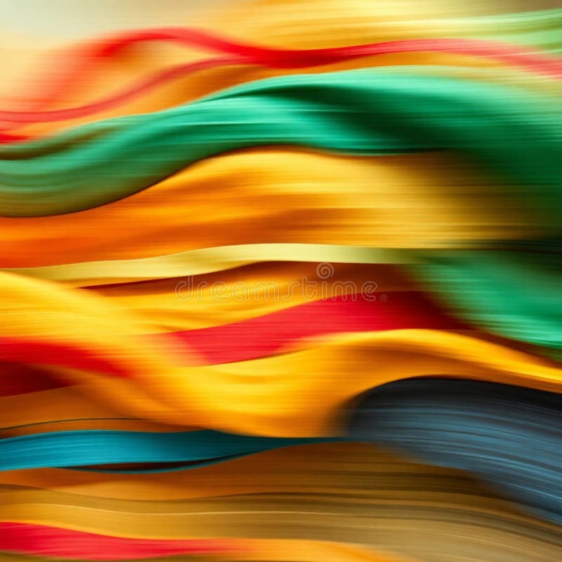 Colorful Fabric Flowing in Dynamic Waves Creates an Abstract Visual ...