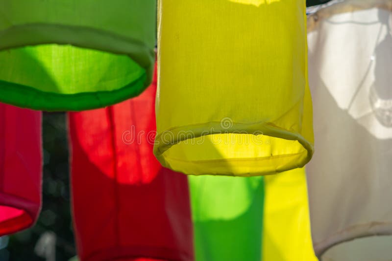 Colorful Fabric Lanterns are Used for Festive Season Stock Image ...