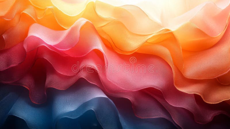 Vibrant Layers of Fabric Drape Gracefully in Warm Hues during Daylight ...