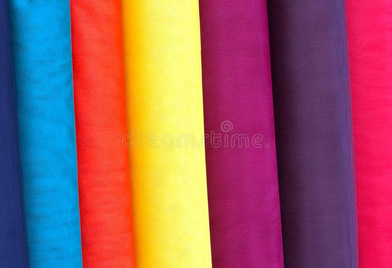 Colorful fabric rolls stock image. Image of garments, coloured - 8736339