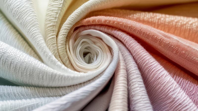 Colorful Fabric Rolls Display in Soft Pastel Shades for Design ...