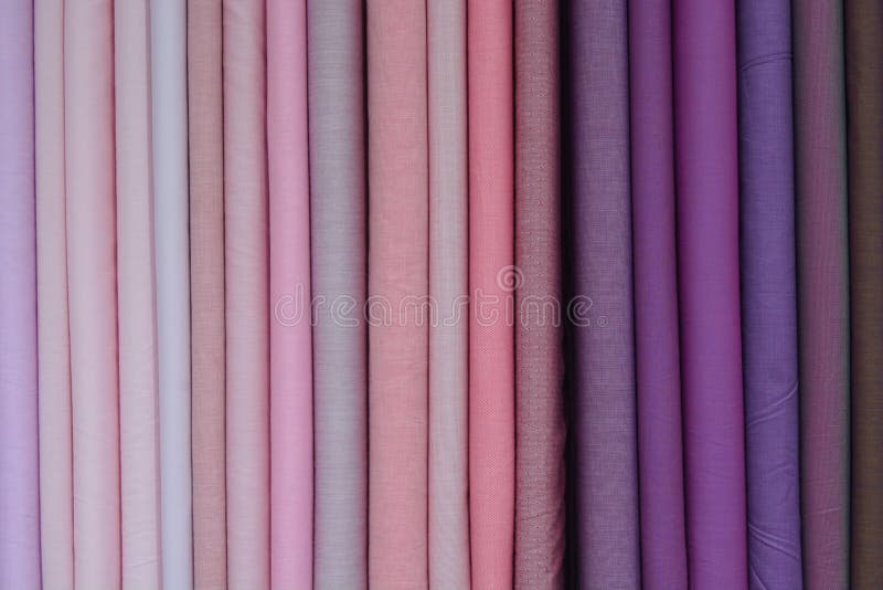 Colorful Fabric Rolls on Textile Market Fabric Background Stock Image ...