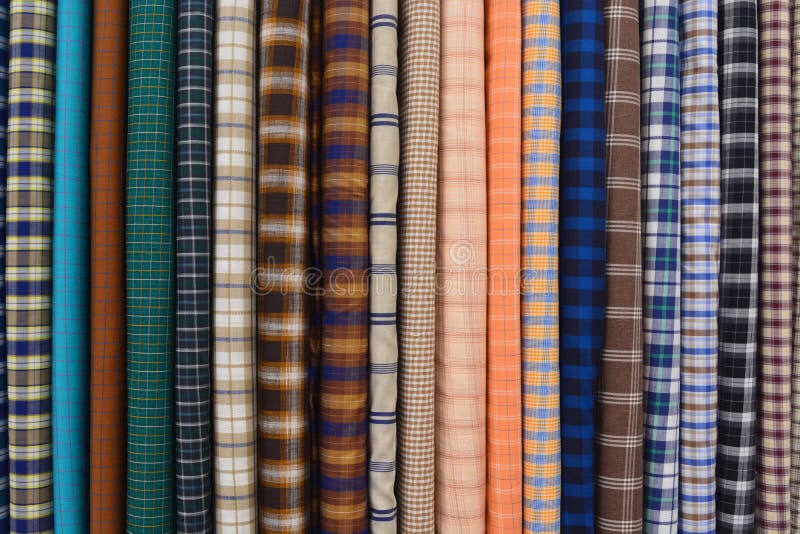 Colorful Fabric Rolls on Textile Market Fabric Background Stock Photo ...