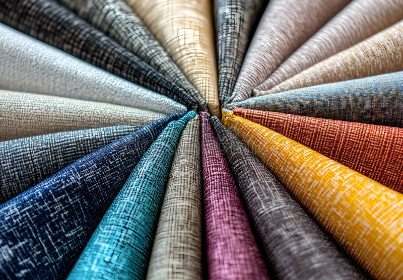 Colorful Fabric Samples Arranged in Circle for Furniture Stock ...