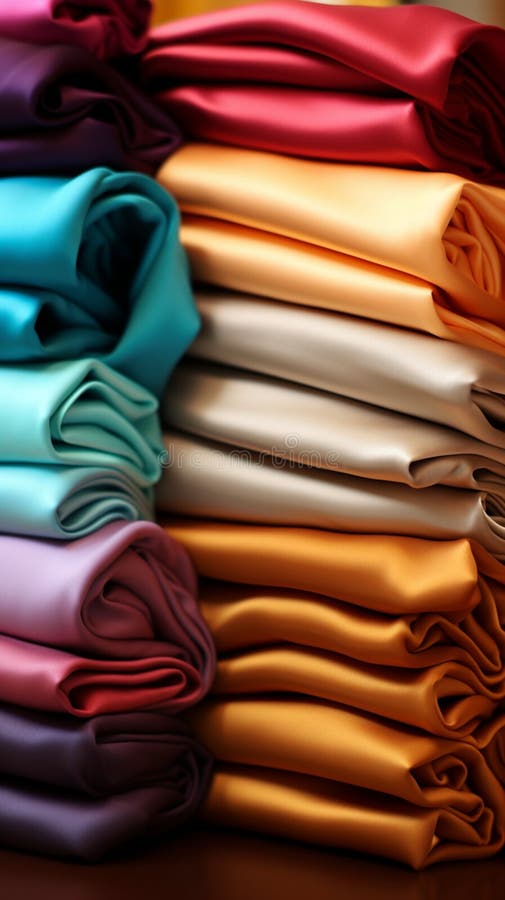 Colorful Fabric Samples Displayed on a Striking Backdrop Stock Photo ...